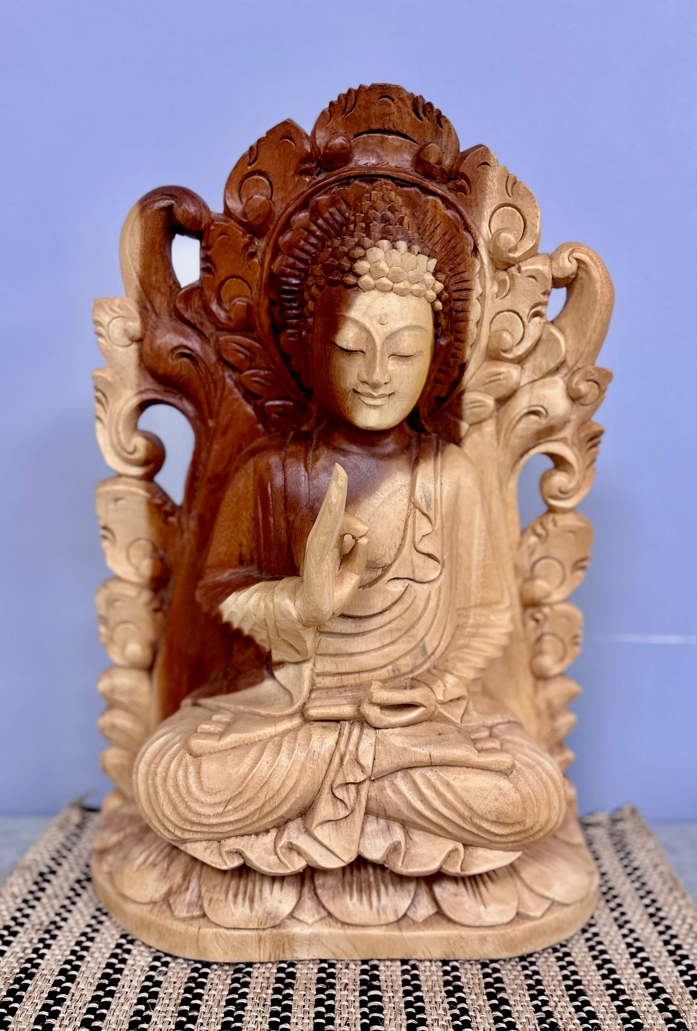Medium Wood Buddha– Restoration Oak